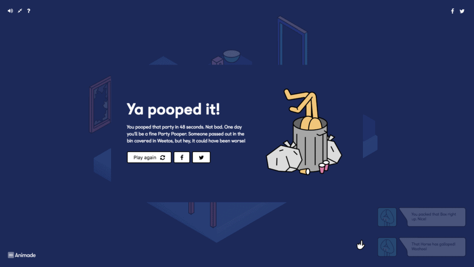 Motionographer® Making “Party Pooper,” a browser-based game from Animade